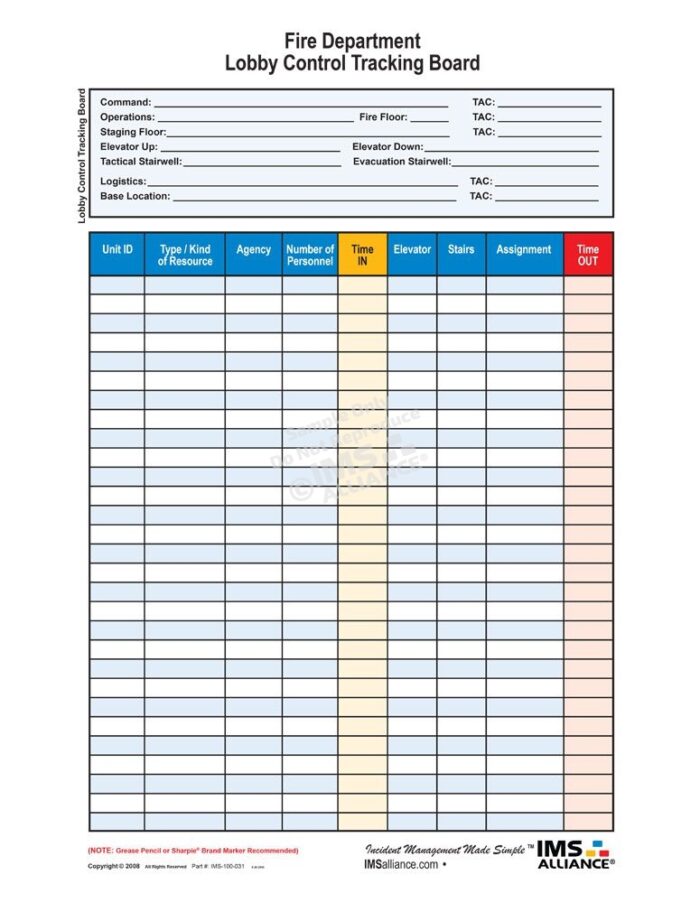 Lobby Control Tracking Board • IMS Alliance