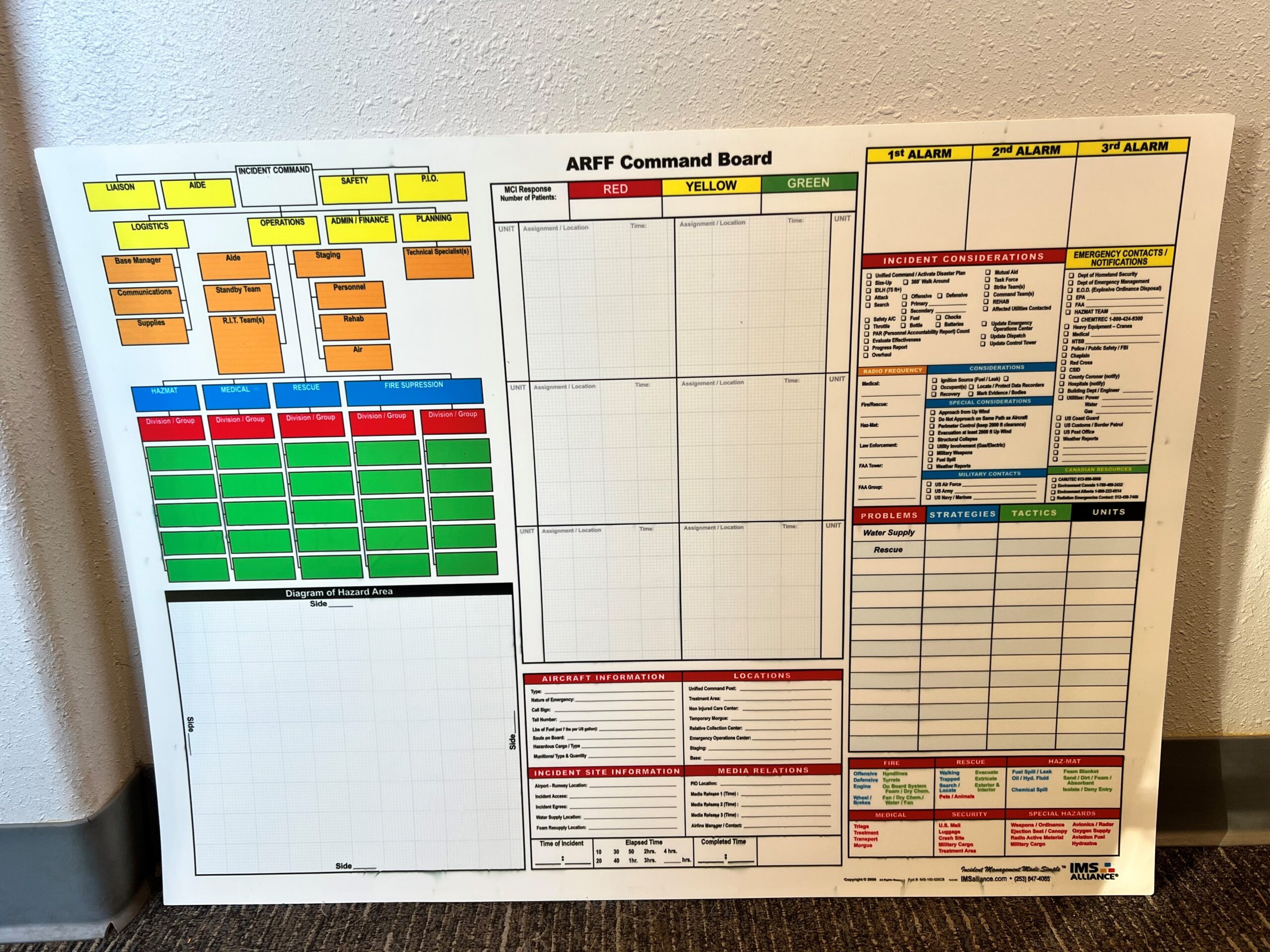 ARFF Command Board- 23x31 Sold AS IS • IMS Alliance